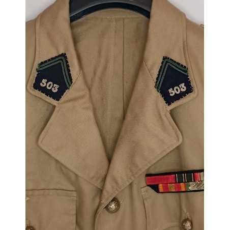 Veste toile Adjudant chef 503ème Régiment de Char modèle 45
