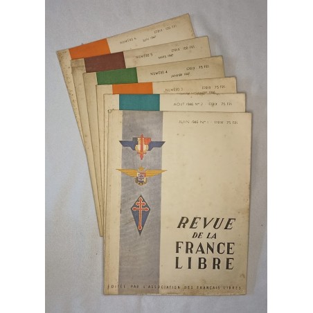 Ensemble de revues de la France Libre N° de 1 à 6