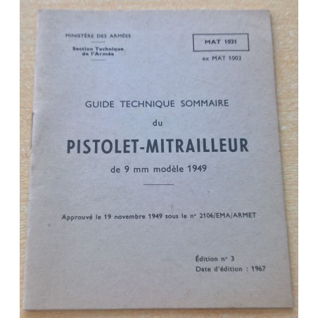MAT 1021 Pistolet- Mitrailleur de 9 mm modèle 1949